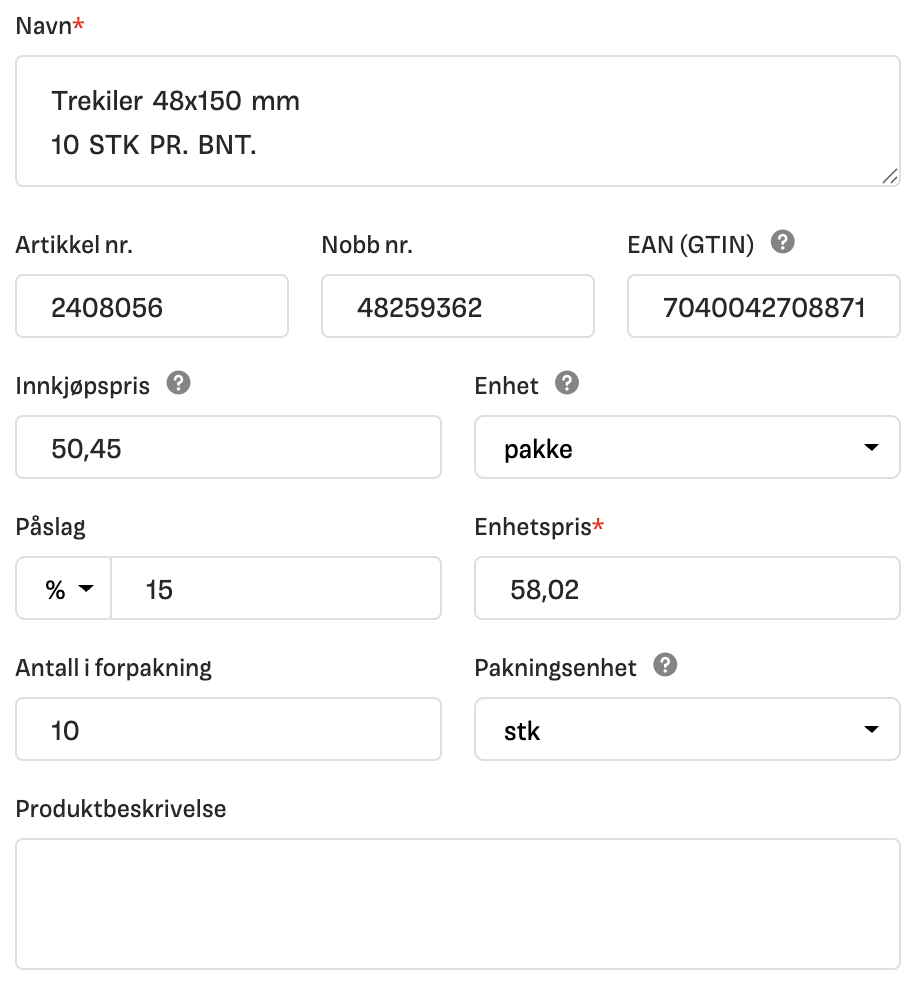 Kom i gang med produkter