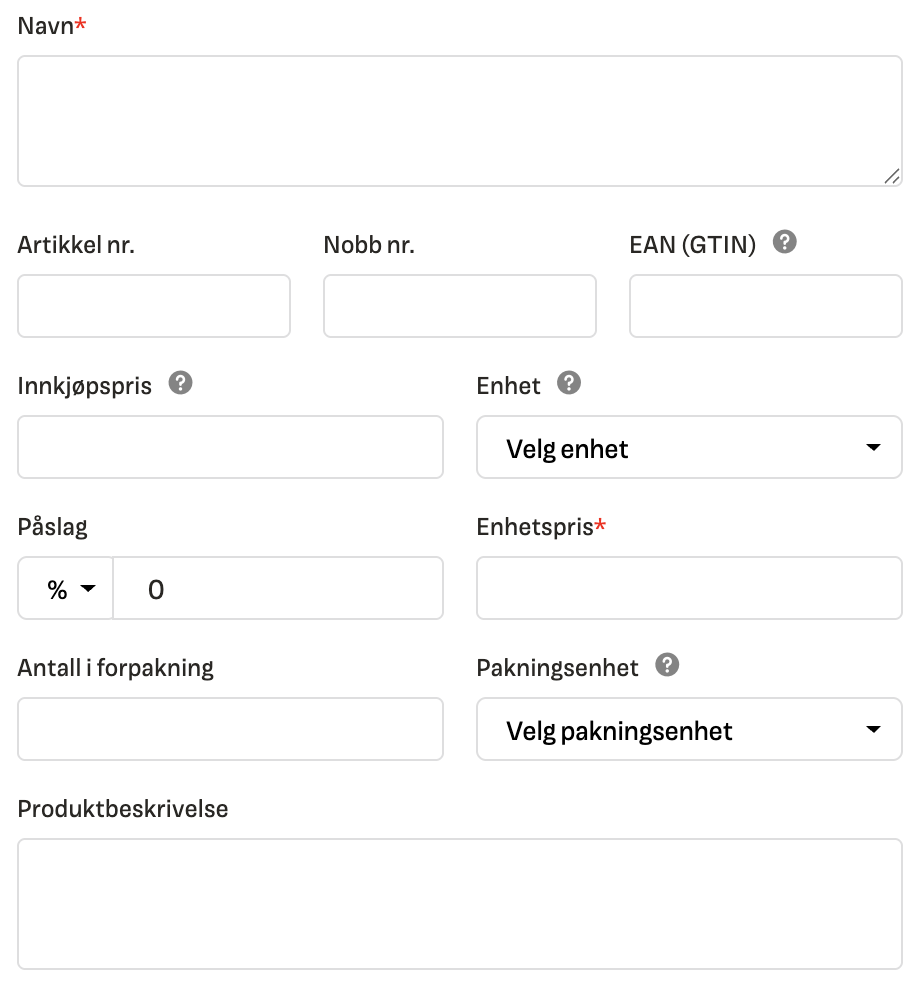 Kom i gang med produkter