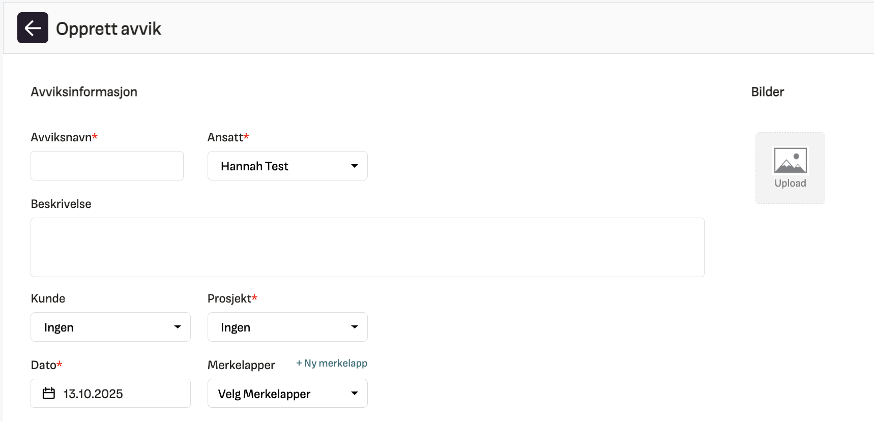 Kom i gang med Avvik
